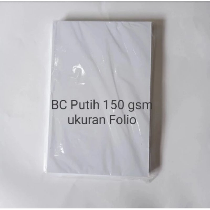 Jual (100 lbr) Kertas Jilid BC F4 Manila Brief Card Putih ukuran Folio ...