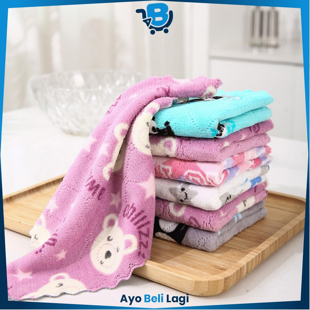 Jual Kain Lap Meja Piring Dapur Multifungsi Motif Karakter Coral Fleece ...