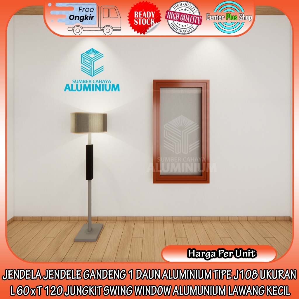 Jual [KARGO] JENDELA JENDELE GANDENG 1 DAUN ALUMINIUM TIPE J108 UKURAN ...