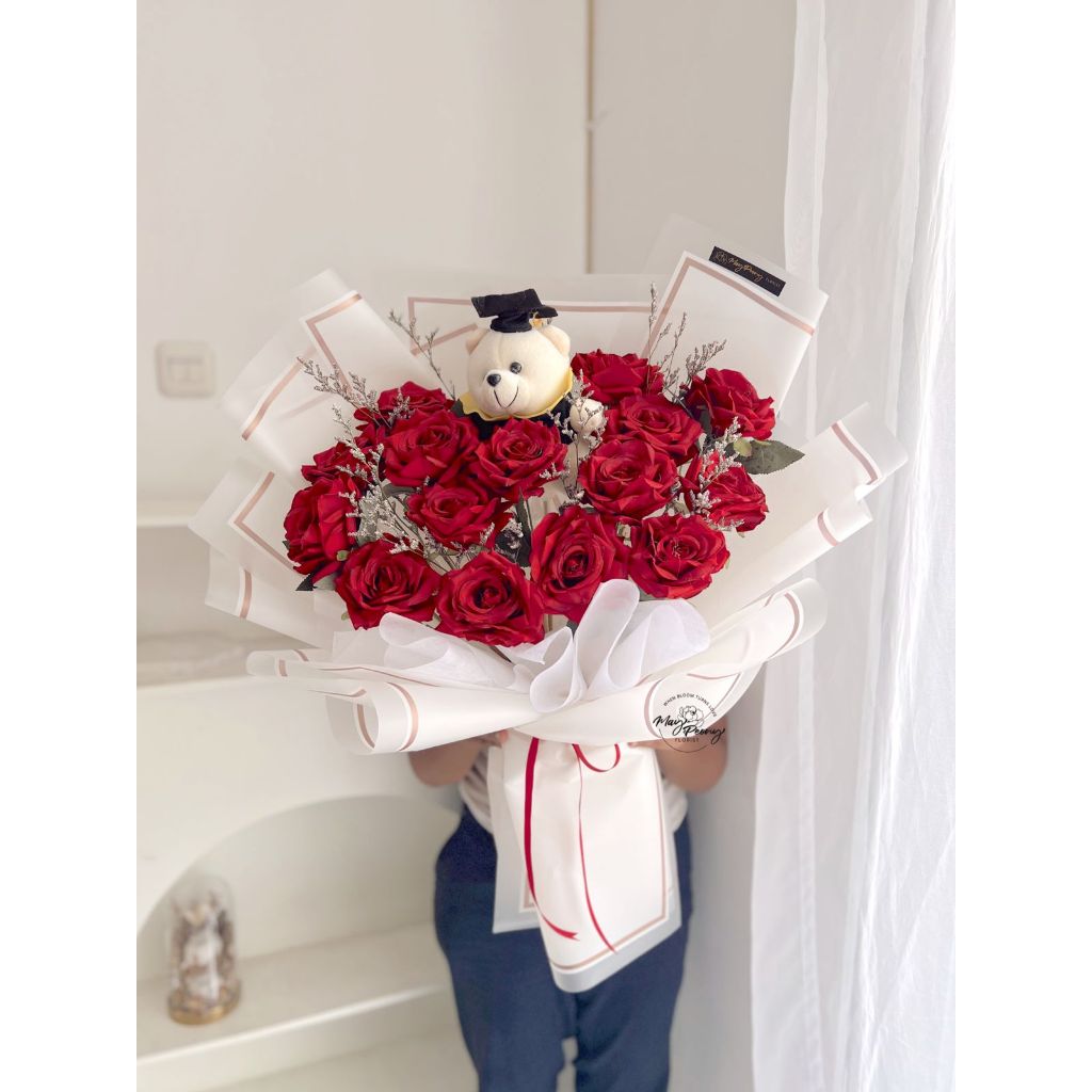 Jual ARTIFICIAL ROSE BOUQUET GRADUATION - BUKET BUNGA WISUDA BUKET ...