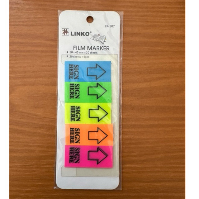 Jual LINKO LK-107 Sign Here Bahan Plastik / Stick Note/Sticky Note ...