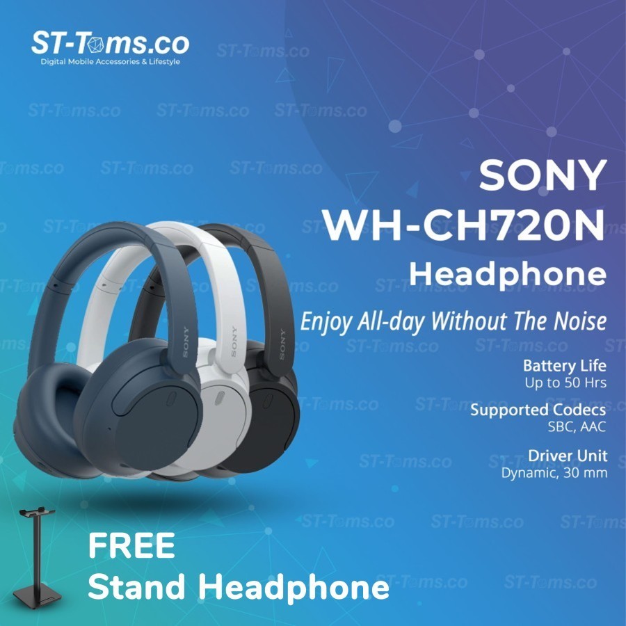 Jual Sony WH-CH720N / WH CH720N / WH CH720 N Noise-Canceling Headphone ...