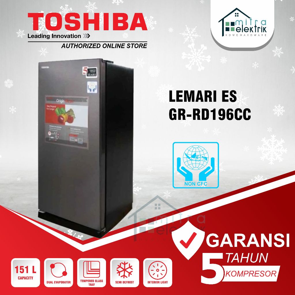 Jual Kulkas TOSHIBA GR-RD196CC(37) Low Watt Series 1 Pintu 3 Rak | Shopee Indonesia
