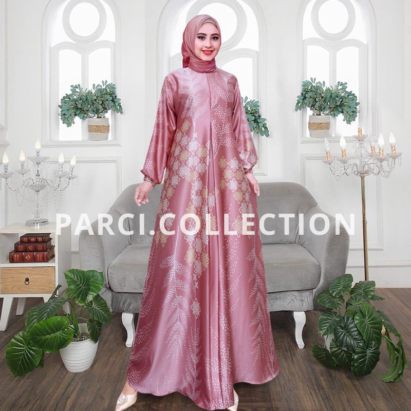 Jual (COD)Parci Tasya Gamis Silky Premium - Gamis Silk -Gamis Silk ...