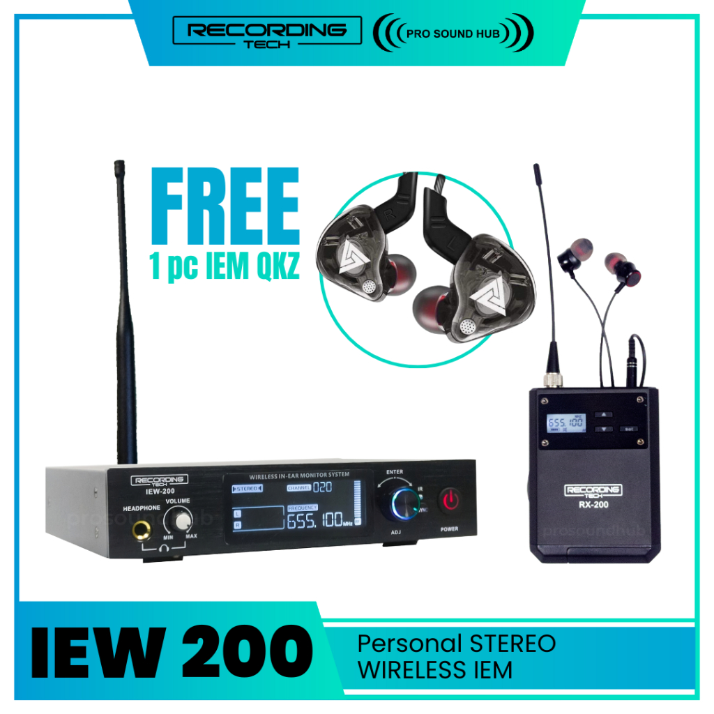 Jual RECORDING TECH IEW-200 IEW200 Wireless Stereo IEM In Ear Monitor ...