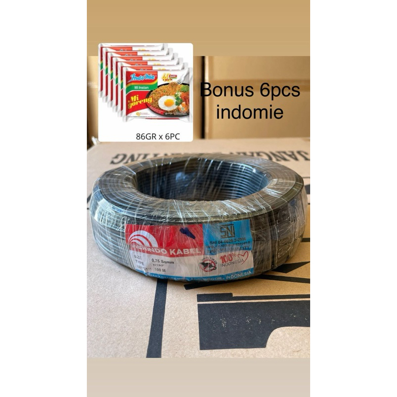 Jual KABEL ENGKEL SERABUT NYAF 0,75 mm 100 METER MERINDO TEMBAGA MURNI ...