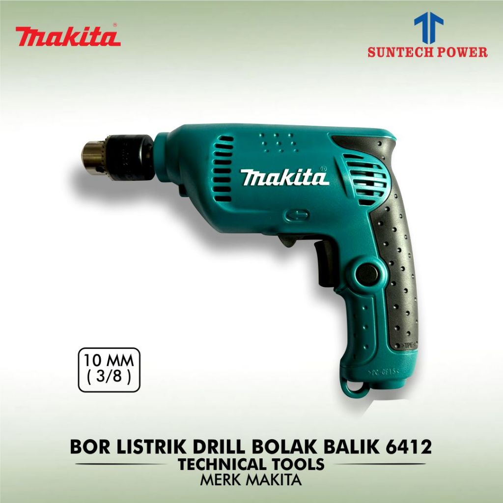 Jual Mesin Bor Listrik Merk Makita Bolak Balik 6412 10mm Bor Tangan 3 ...