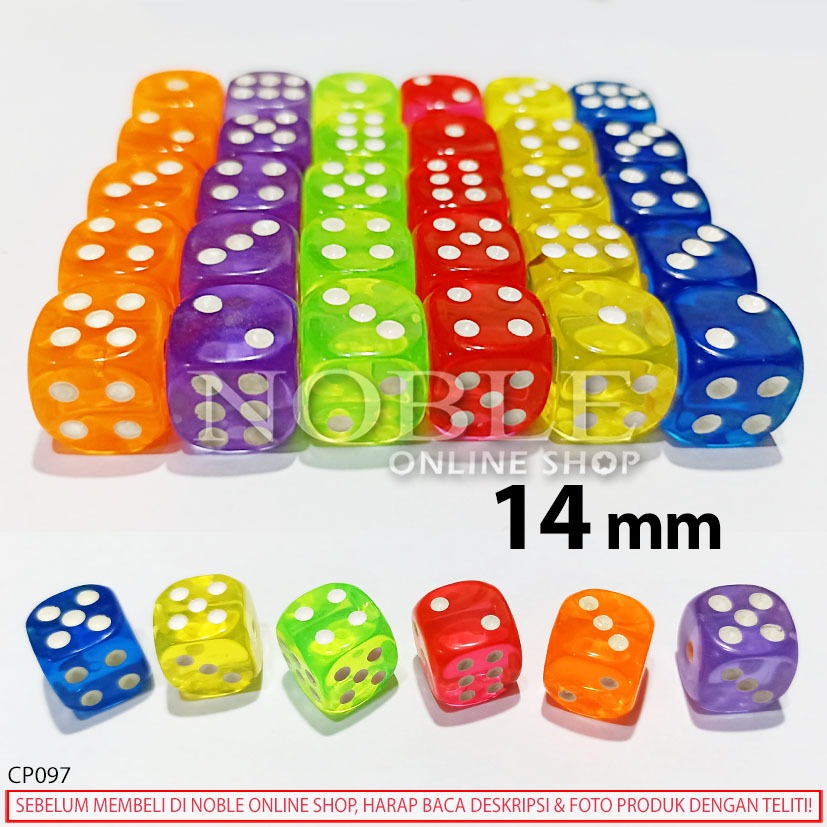 Jual [2 pcs] Dadu Bening Warna Transparant Transparan Color Toys ...