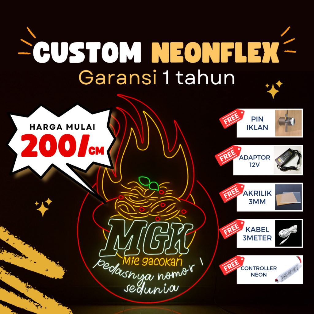 Jual Custom LED Neon Flex / Custom Neon Sign | Lampu Custom Neon Nama ...