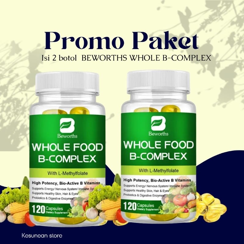 Jual BUY 1 GET 1 FREE ( BEWORTHS WHOLE FOOD B-COMPLEX CAPSULES ...