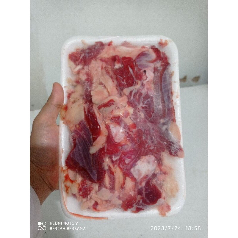 Jual tetelan daging sapi / krewed sapi / lemak sapi 500gr | Shopee ...