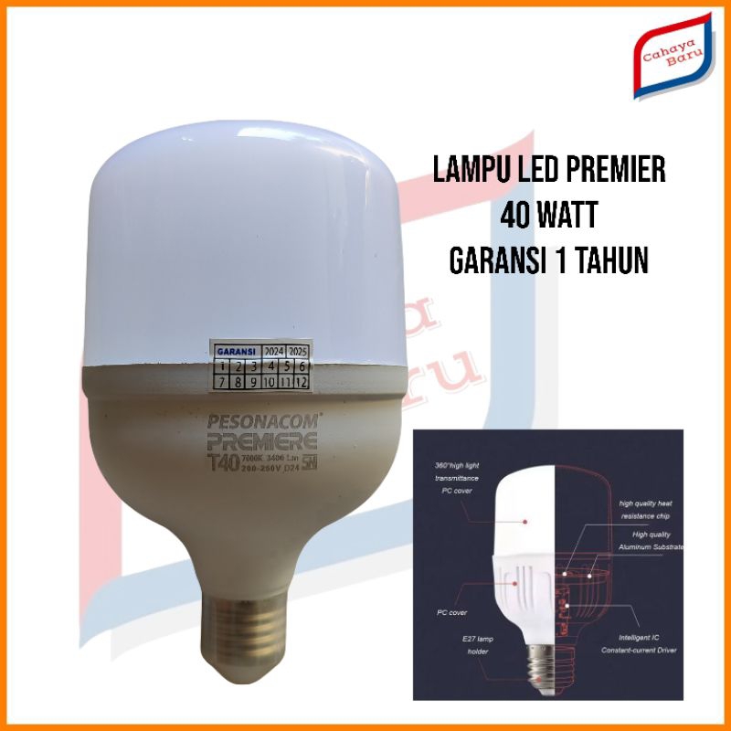 Jual lampu led 40 watt lampu LED garansi lampu LED premier lampu LED bulb 40 watt | Shopee Indonesia