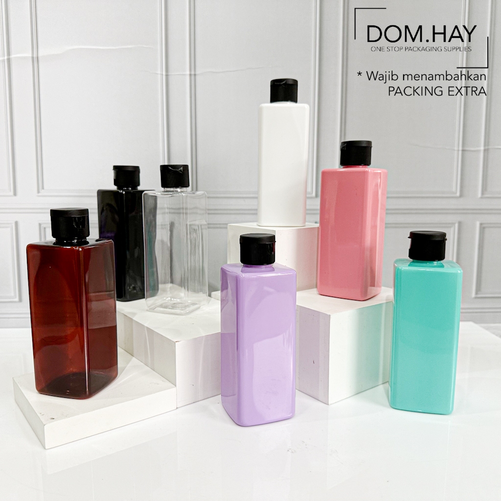 Jual 250ml Botol Kotak Fliptop Hitam HL Bathroom Bottle Aesthetic Luxury Elegant Botol Plastik ...
