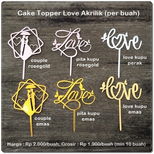 Jual TOPR-72 : Cake Topper Love Akrilik (per buah) | Shopee Indonesia