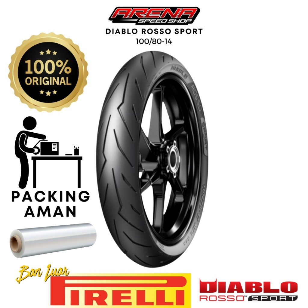 Jual PIRELLI Diablo Rosso SPORT 100/80-14 Ban Luar Tubeless DRS Firelli ...