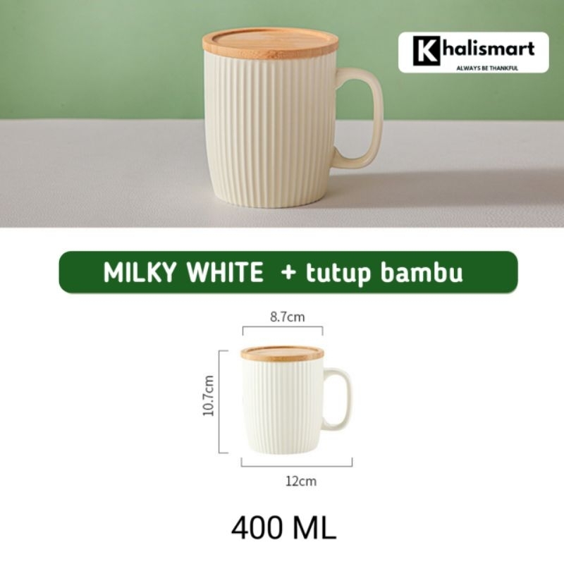 Jual MUG GELAS KOPI TEH SUSU KERAMIK DENGAN TUTUP MUG KERAMIK AESTETHIC ...