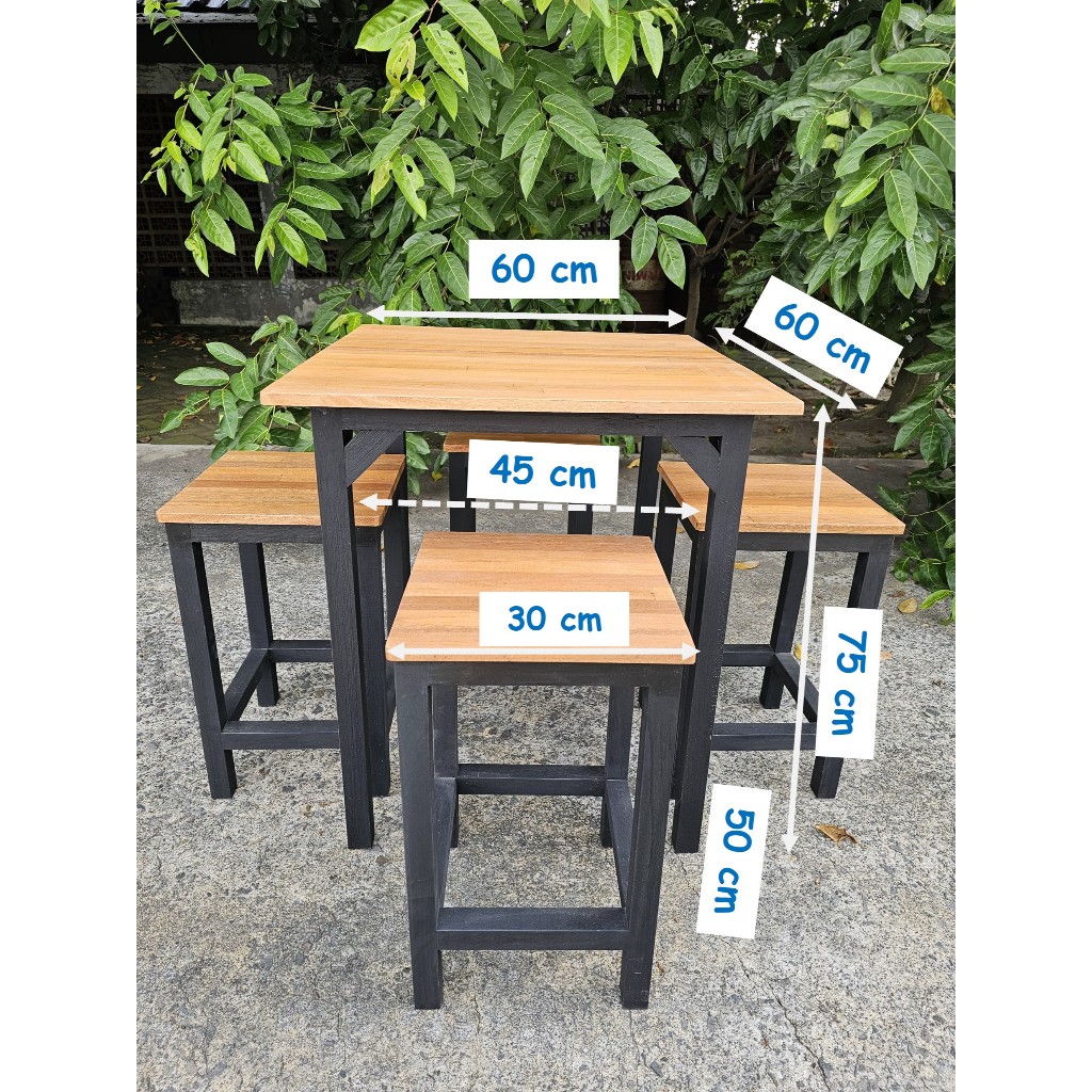 Jual Meja Kursi Cafe / Meja Kursi Resto / Meja Kursi Outdoor - Full Kayu Solid | Shopee Indonesia