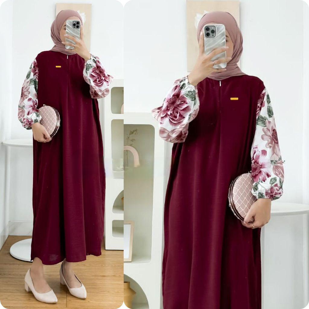Jual Al-Mumtaz - DRESS CRINKLE AKSEN LENGAN KOMBINASI RAYON PREMIUM LD ...