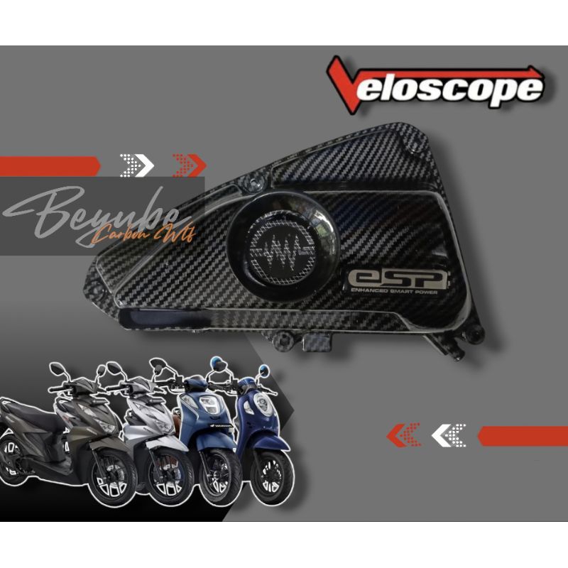 Jual Terlaris cover filter //tutup filter carbon WTF veloscope "DETAK" Honda beat esp//beat cbs ...