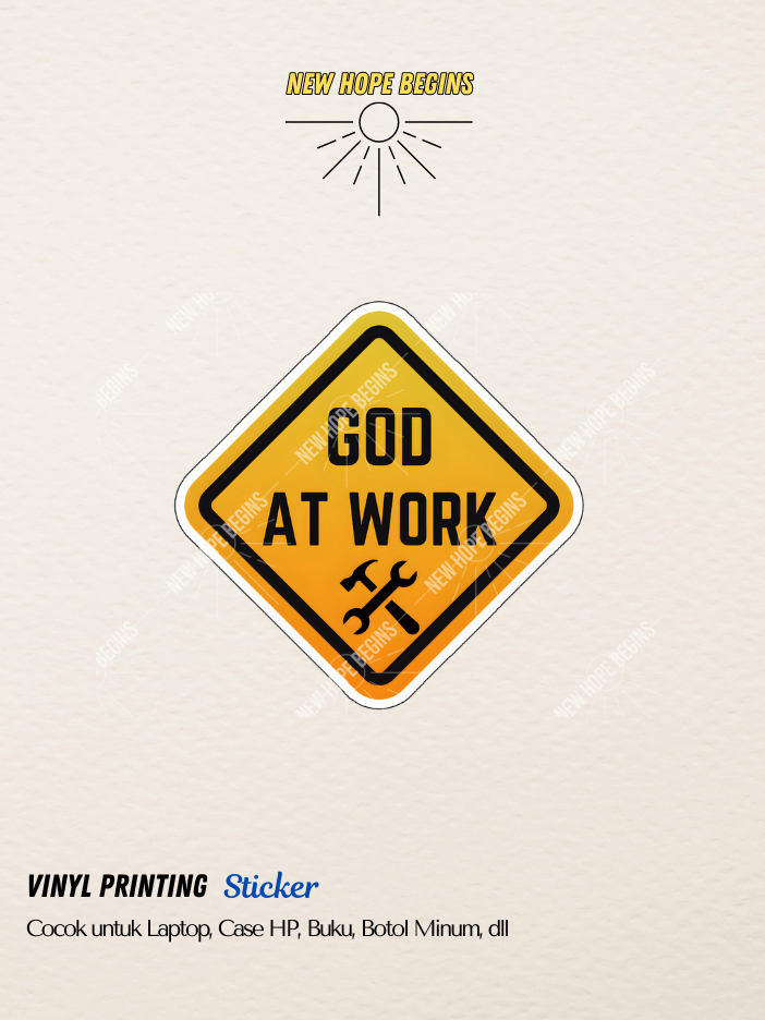 Jual STIKER ROHANI ALKITAB GOD AT WORK / VINYL WATERPROOF ANTI AIR ...