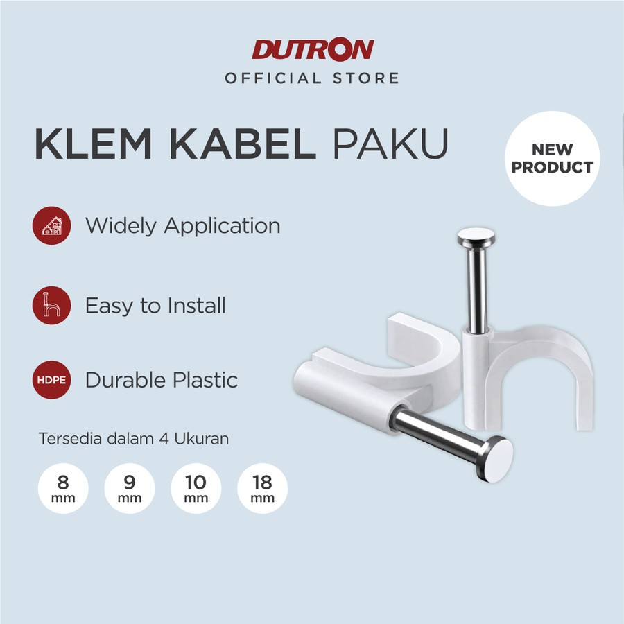 Jual Klem Kabel Paku Clem Pengikat Clamp Tempel Dinding Dutron | Shopee ...