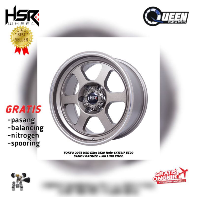 Jual VELG RACING SEMI OFFROAD R18 PCD 6x139,7 HSR TOKYO 2078 untuk mobil Pajero, Fortuner, hilux ...