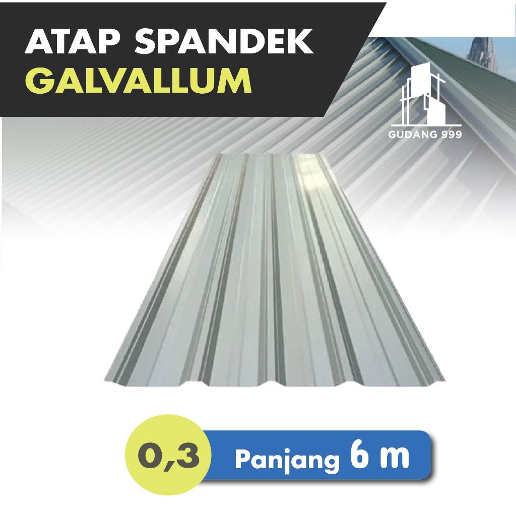 Jual Spandek 0,3 mm Real x 6 m / Spandeck Galvalum / Atap Spandek ...