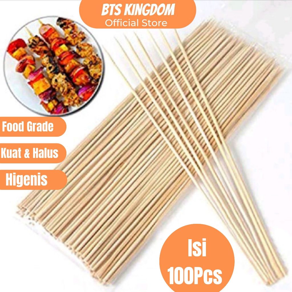 Jual Tusuk Sate Bambu Halus Isi 100Pcs Tusukan Serbaguna | Shopee Indonesia