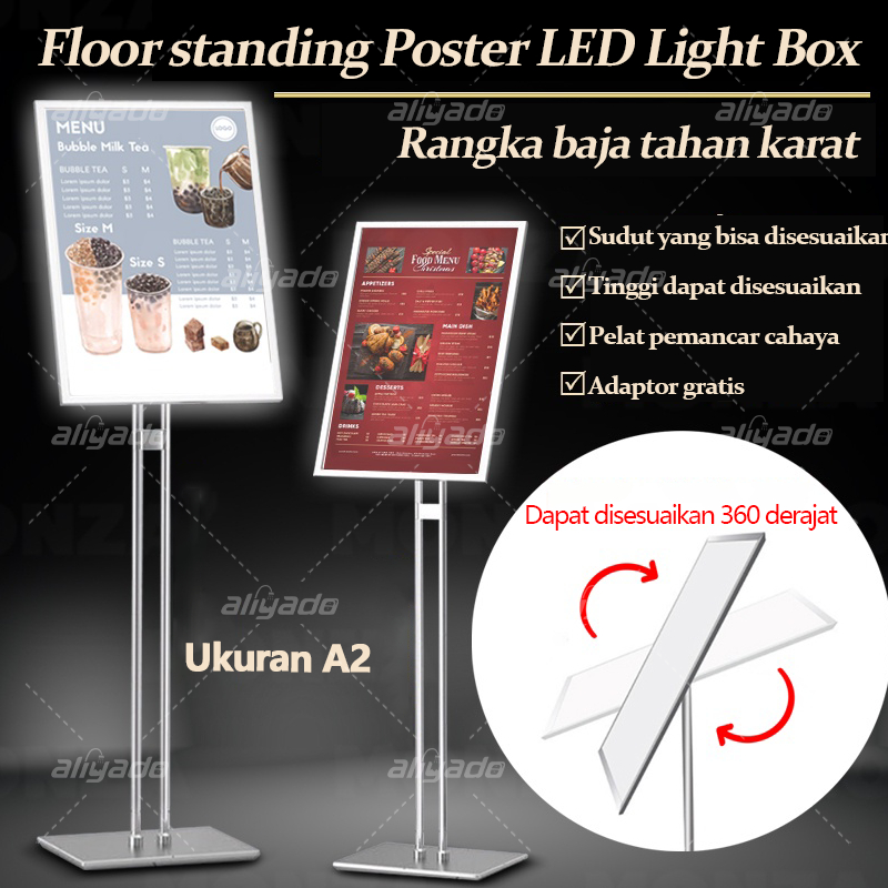 Jual ️Ready&Aman ️Standing Poster Slim Light Box LED Display A2 LED ...