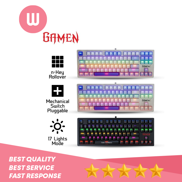 Jual Gamen Titan II Keyboard Gaming Mechanical Pluggable Switch Blue ...