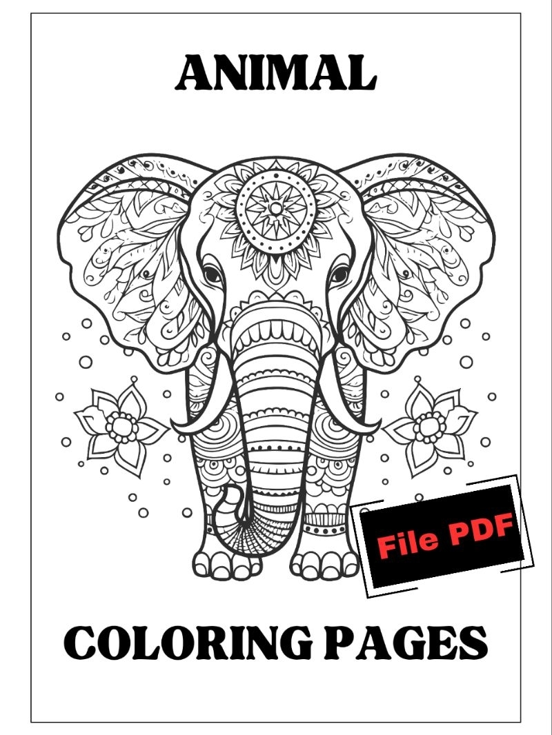 Jual Lembar Mewarnai Dewasa Tema Hewan / Coloring Pages for Adult ...