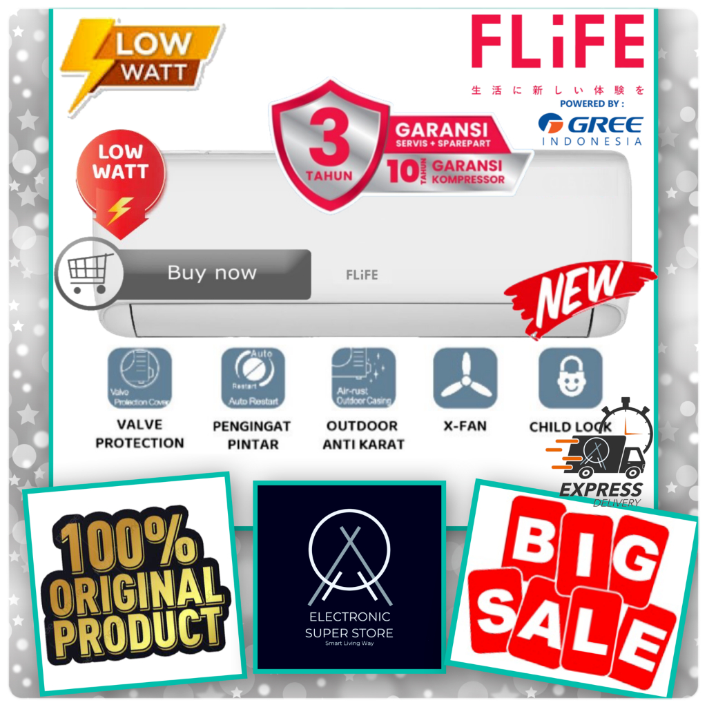 Jual AC FLIFE LOW WATT 0.5PK FAC-05FCOO 05FCOO FAC05 SUPER LOW WATT ...