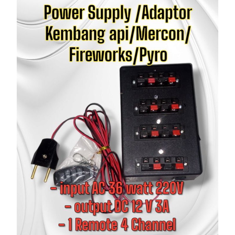 Jual Remote firing system pyro firing system 4 channel power supply ...