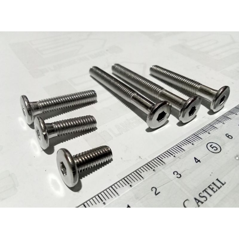 Jual Baut L Pipih Stainless M6 ( Baut 10 an ) Kunci L 4mm | Shopee Indonesia