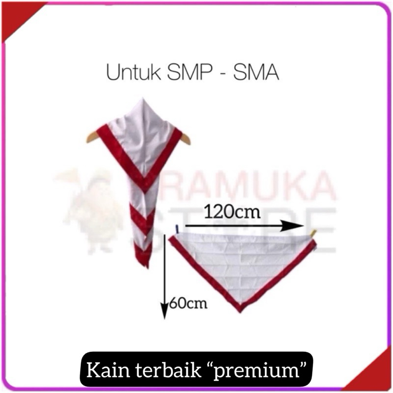 Jual Bijian Hasduk/Kacu SMA 120cm Pramuka SUPERHALUS Merah Putih Siaga ...