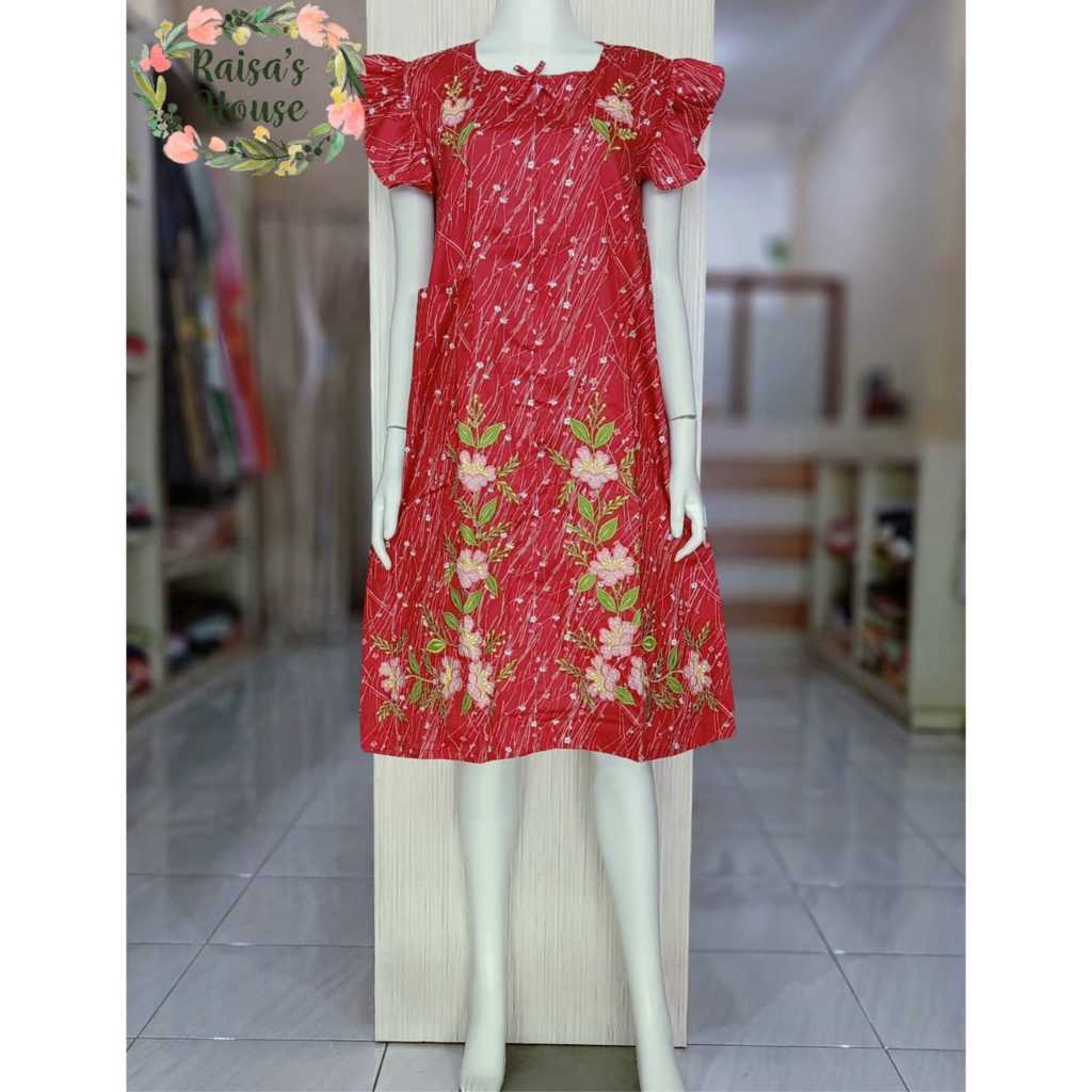 Jual DASTER PENDEK BORDIR KHAS MALANG - LENGAN SETALI | MERAH - BUNGA ...