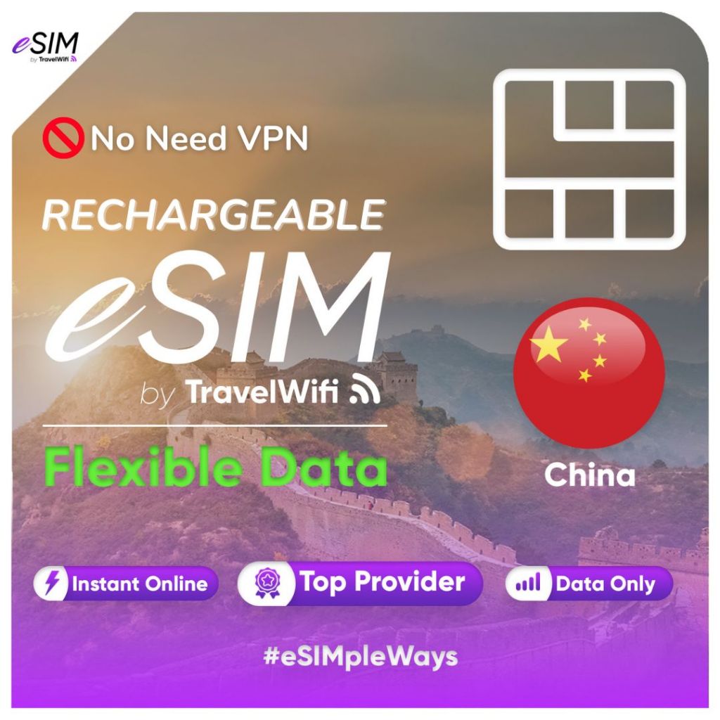 Jual RECHARGEABLE [BIGGER DATA] eSIM China Flexible Data | China Travel ...