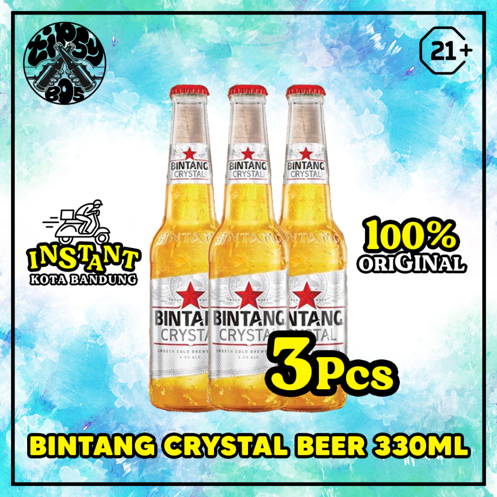 Jual Bintang Crystal Beer Pilsener Bottle Bir 330ml X 3 Botol ...