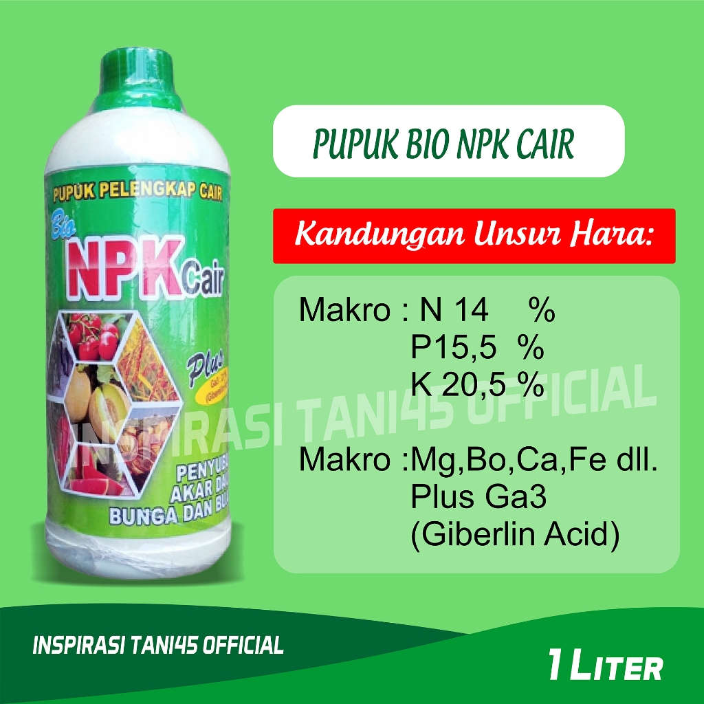 Jual Pupuk Pelengkap Cair BIO NPK Plus 1 Liter / NPK Pupuk Cair 1 Liter | Shopee Indonesia