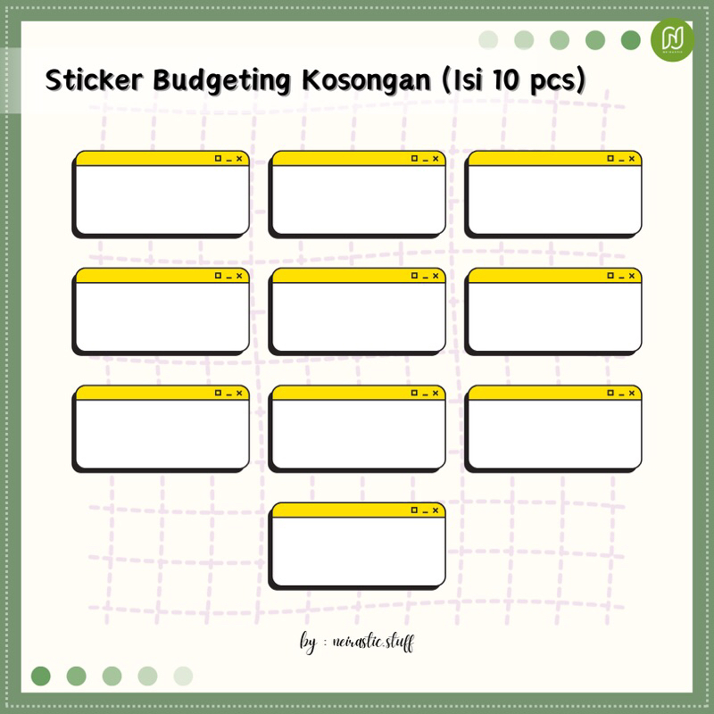 Jual ISI 10 PCS Stiker Kosongan / Sticker Budgeting Kosong / Stiker ...