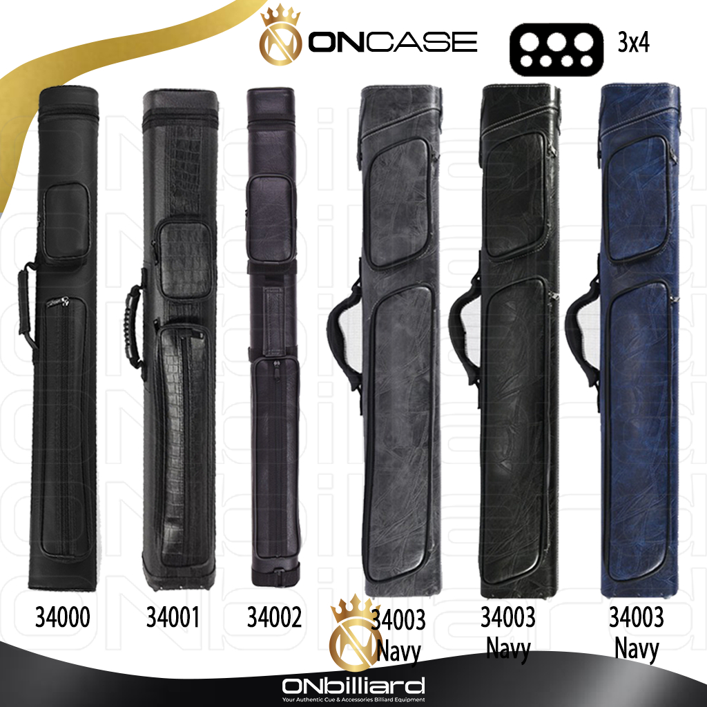 Jual ONcase Tas Stick Billiard 3x4 Cue Case Billiard PU Leather 3 Butt ...