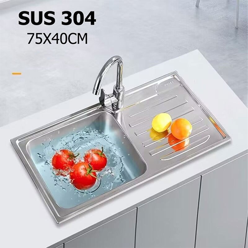 Jual Stainless Steel 7540 meja cuci piring SUS 304 Bak Kitchen sink ...