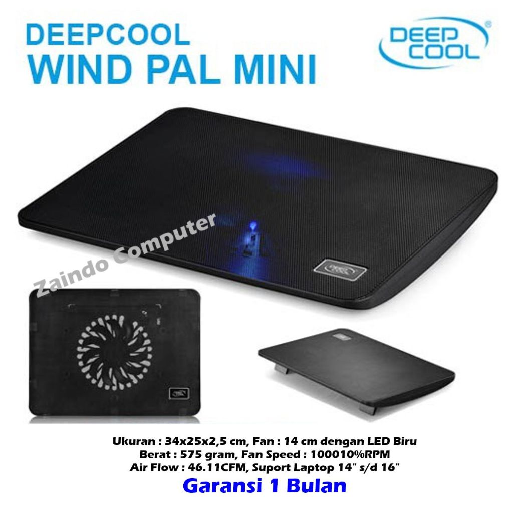 Jual COOLING PAD DEEPCOOL WINPAL MINI LED BLUE UP TO 15.6 INCI, FAN ...