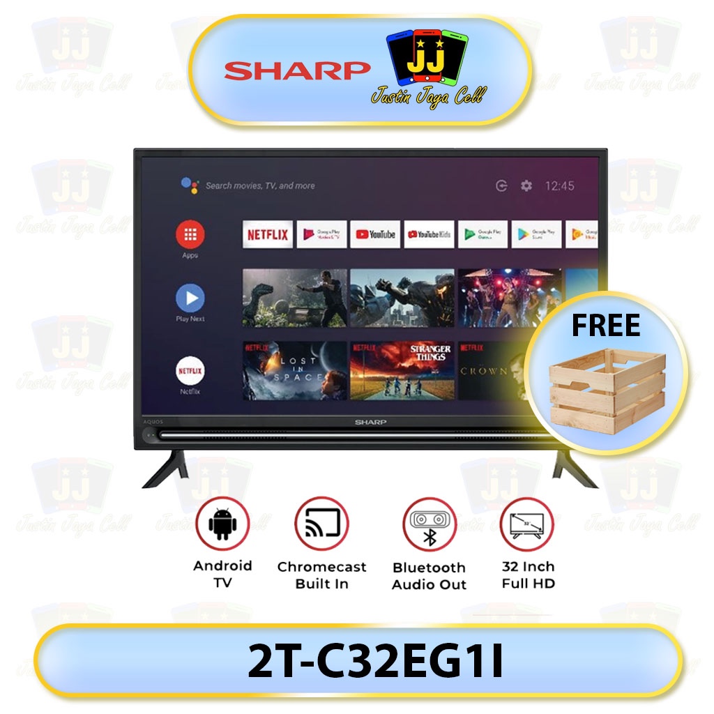 Jual Sharp TV 2T-C32EG1I 32 inch Smart HD Google TV Garansi Resmi Sharp Indonesia | Shopee Indonesia