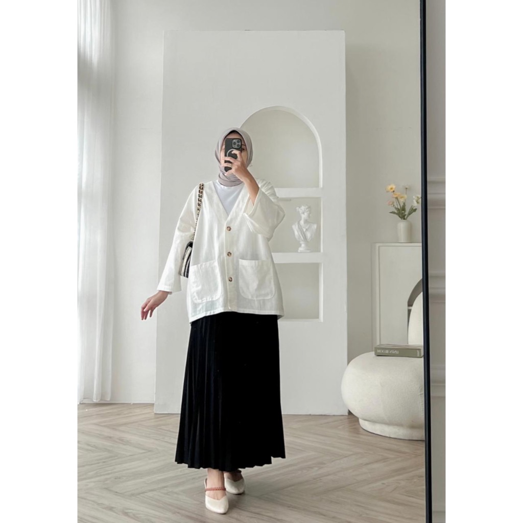 Jual COTTONKY Kamaniya Outer | Linen Outer | Shopee Indonesia