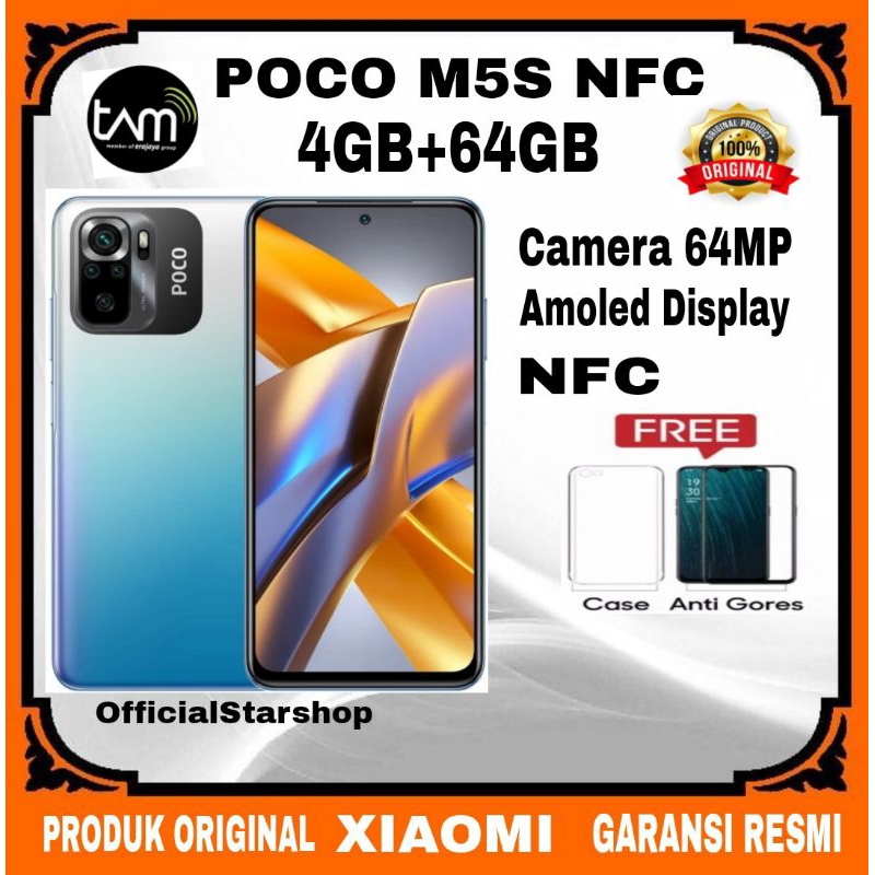Jual XIAOMI POCO M5S NFC 4/64 GB Camera 64MP Amoled Display GARANSI RESMI TAM - Poco M5 S ...