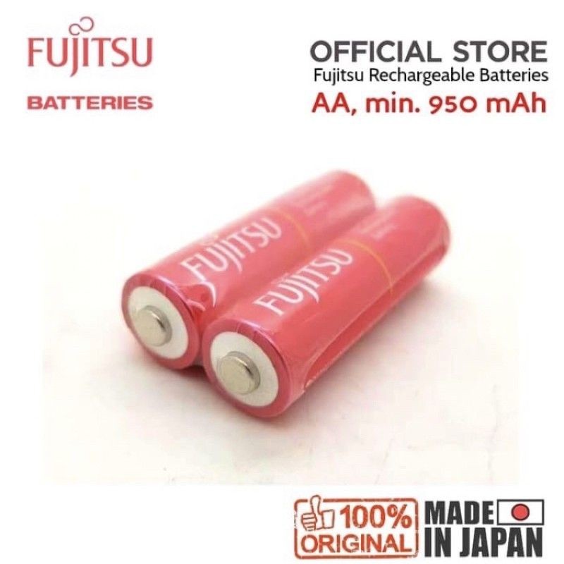 Jual Fujitsu Baterai Batre AA 950mAh Pink Rechargeable A2 Japan isi 2 ...