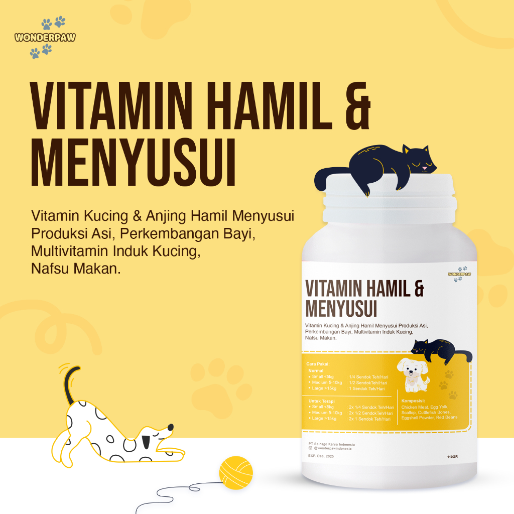 Jual Wonderpaw Vitamin Hamil, Menyusui, Penguat Janin Kucing Anjing ...