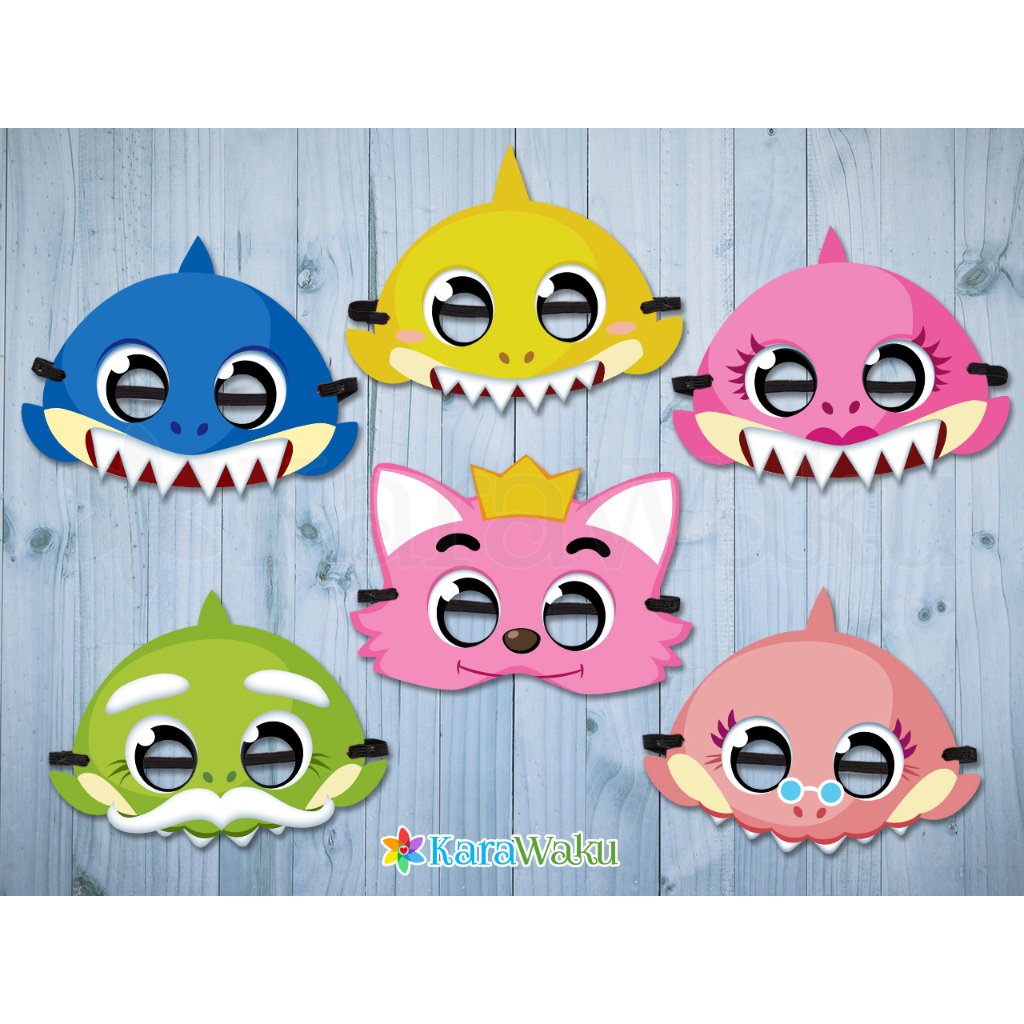 Jual Shark Family Topeng Pesta Ultah Anak Karakter / Birthday Party ...