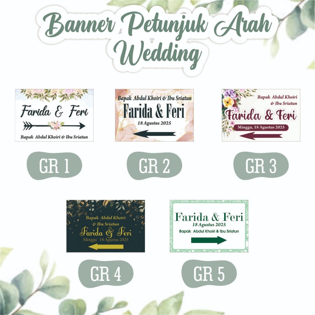 Jual Cetak Banner / Petunjuk Arah Pernikahan/ Khitanan / Pesta ...